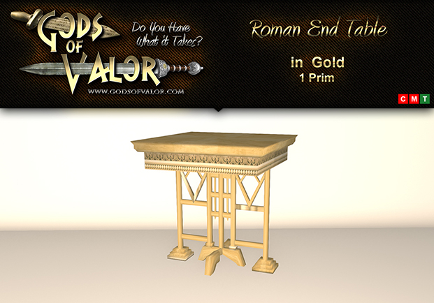 Second Life Marketplace - Gods of Valor - Roman End Table Gold
